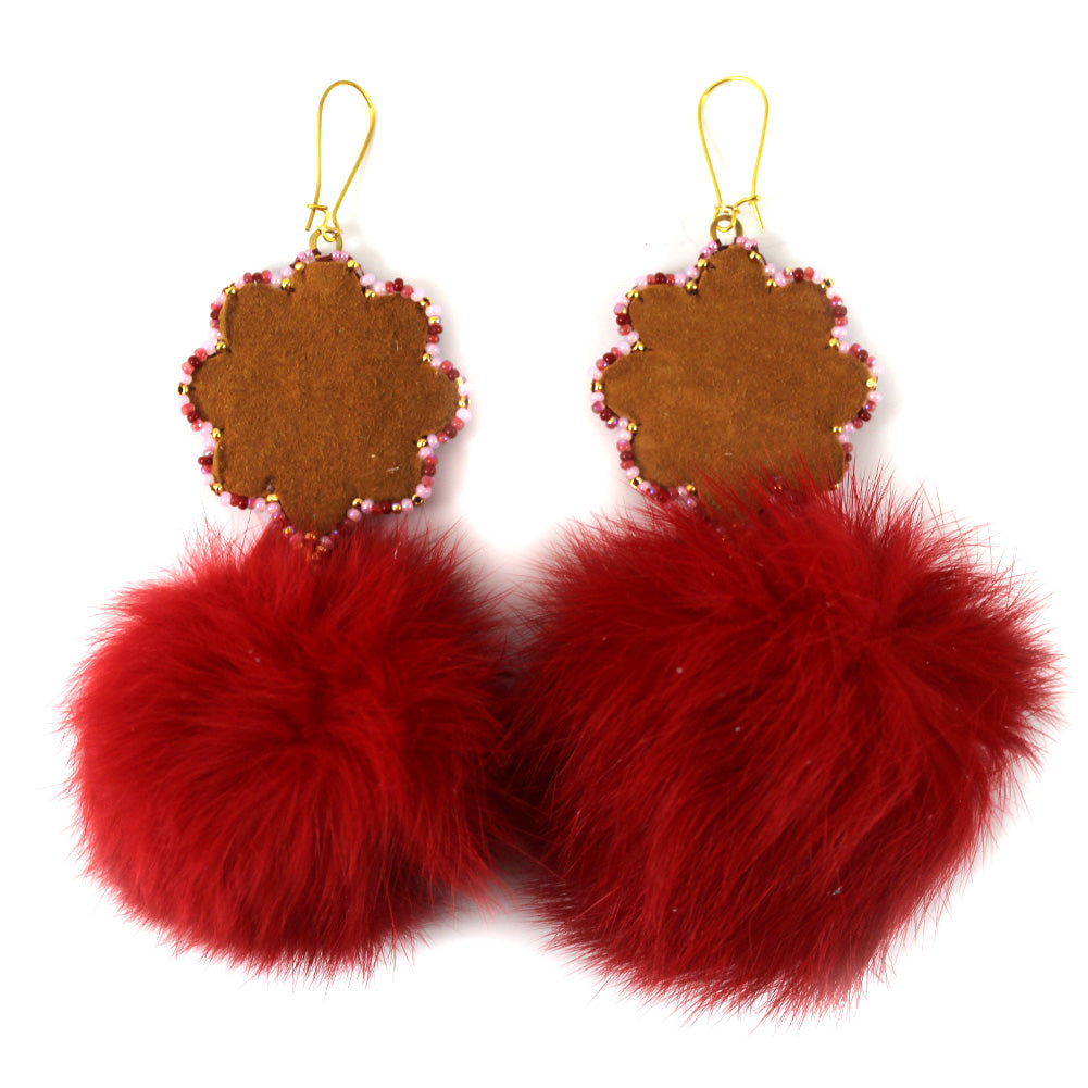 Jennifer Chartrand Flower Beaded Earrings Manitobah